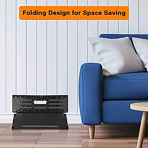 Folding Step Stool, Plastic Portable Black Step Ladder One Step Ladder Lightweight Step Chair Ladder for Elderly Pregnant Bathroom Travel Use, Holds to 150kg, 14.9 * 8.5 * 5.1