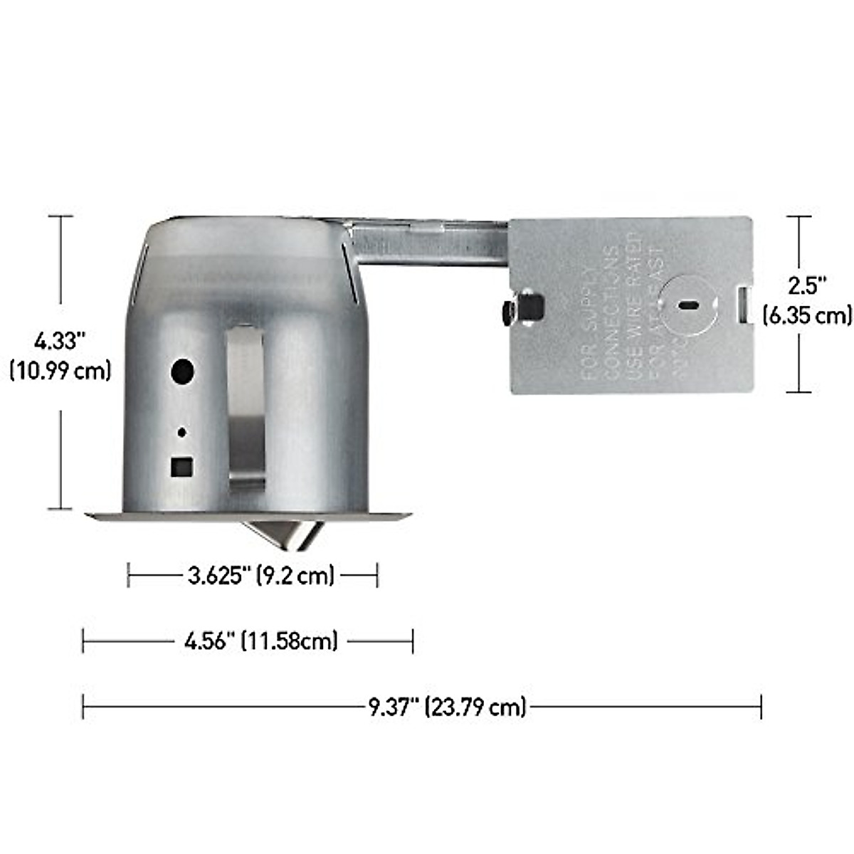 4" Die-Cast Swivel Square Trim Recessed Lighting Kit, Brushed Nickel, Easy Install Push-N-Click Clips, 3.88" Hole Size,90039