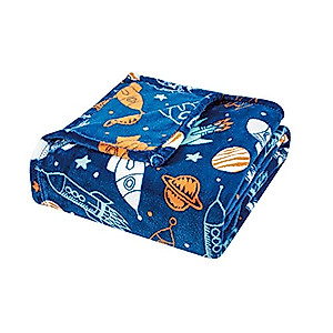Décor&More Out of This World Plush Fleece Throw Blanket (50 inches x 60 inches ) - Space Adventure