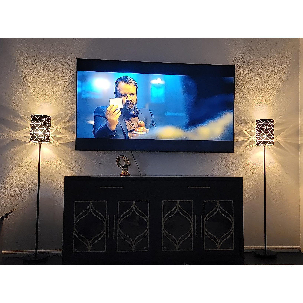 Yomony Phoebe Floor Lamp - Planet Series - Geometric Shade Black Standing Lamp