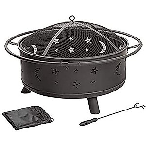 LEAYAN Garden Fire Pit Portable Grill Barbecue Rack Outdoor Fire Pit, Multifunctional Garden Terrace Fire Bowl Heater,BBQ Grill Fire,Heat-Resistant Coating,Steel Frame for Camping Backyard