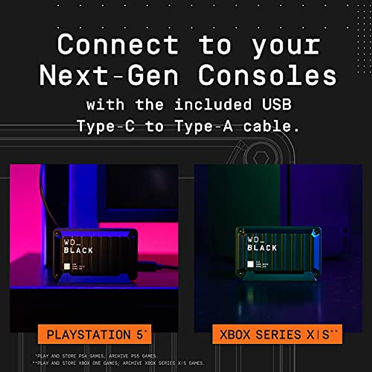 Western Digital 2TB D30 Game SSD - Portable External Solid State Drive, Compatible with Playstation, Xbox, & PC, Up to 900MB/s - WDBATL0020BBK-WESN