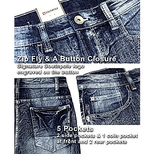 Southpole Men's Stretch Biker Denim Skinny Jeans, Marble Grey Black