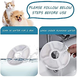 Cat Water Fountain Replacement Filter 16 Pack, BYEWIRE Pet Water Fountain Filter Replacement for Most Dog Cat Water Dispensers,Ion Exchange Resin and Activated Carbon Filters (16 PCS-round)