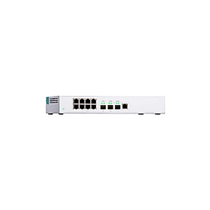 QNAP QSW-308-1C 10GbE Switch, with 3-Port 10G SFP+ (One 10GbE SFP+/RJ45 Combo Port) and 8-Port Gigabit Unmanaged Switch