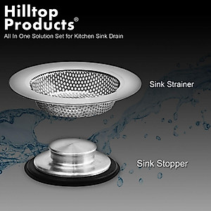 2PCS - Kitchen Sink Drain Strainer and Anti-Clogging Stopper Drainer Set for Standard 3-1/2 Inch