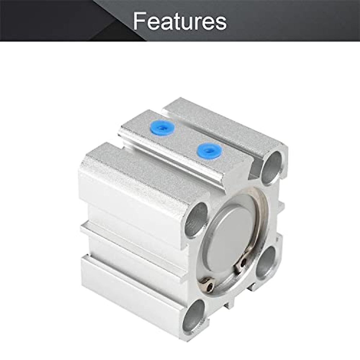 Othmro SDA25 x 10 Sealing Thin Air Cylinder Pneumatic Air Cylinders, 25mm/0.98inch Bore 10mm/0.39inch Stroke for M5 Aluminium Alloy Pneumatic Components for Pneumatic and Hydraulic Systems 1pcs