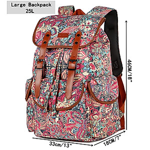 Large Women Laptop Backpack 15.6 inch College School Backpack Travel Hiking Backpack With Free Toiletry bag CN-01 (HS)