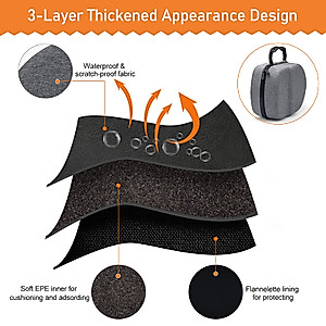 Carrying Case for Oculus Quest 2, Catcan Hard Protective Carry Case with Cable Ties/Bags for Meta Quest 2, Lightweight Portable Travel Case Storage Bag for VR Gaming Headset/Controllers (Grey)