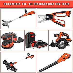 JYJZPB 2 Packs 3000mAh Replace Battery for Black and Decker 20V Lithium Battery LB20 LBX20, Black+Decker LBXR20 Decker Battery Compatible for Black & Decker 20 Volt MAX Cordless Tools