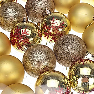 QAZIUY Christmas Balls Ornaments Set Christmas Tree Accessories 2.36" Christmas Decoration Ball 6cm/2.36in Shatterproof Christmas Decoration Suit 4 Styles 30pc in Total