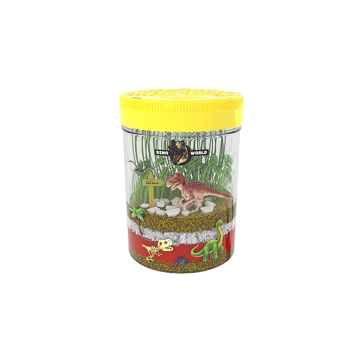 Dino World Terrarium Kit for Kids - LED Light in Lid Dinosaur Easter Toys for Boys &, Girls Age 3, 4, 5, 6, 7, 8+ Year Old Boy Gifts - Dinosaur Garden + Toy Dinosaurs - STEM Science Gardening Kits