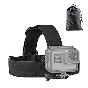 Haoyou Head Strap Mount with Storage Bag, Compatible with Gopro Hero 11/10/9/8/7/6/5/4/3+/3/Session/Hero 2018/Akaso/DJI Osmo and More Action Cameras