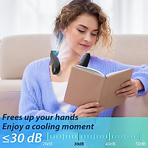 Kternay Bladeless Neck Fan - 5200mAh Portable Neck Fan with 3 Wind Speed,USB Rechargeable Personal Neck Fan, Hands-Free Design USB Fan - Ideal for Outdoor Activities and Travel