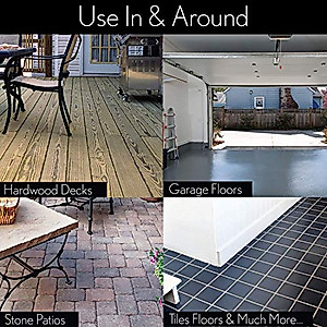 Lola Products Deck Scrub Brush with 48" Long Handle and 9" x 3.5" Scrubber, It's Very Durable Poly Fiber Scrubber Bristles Remove Dirt & Grime on patios, Decks, Asphalt, Tile, Cement- Wet or Dry