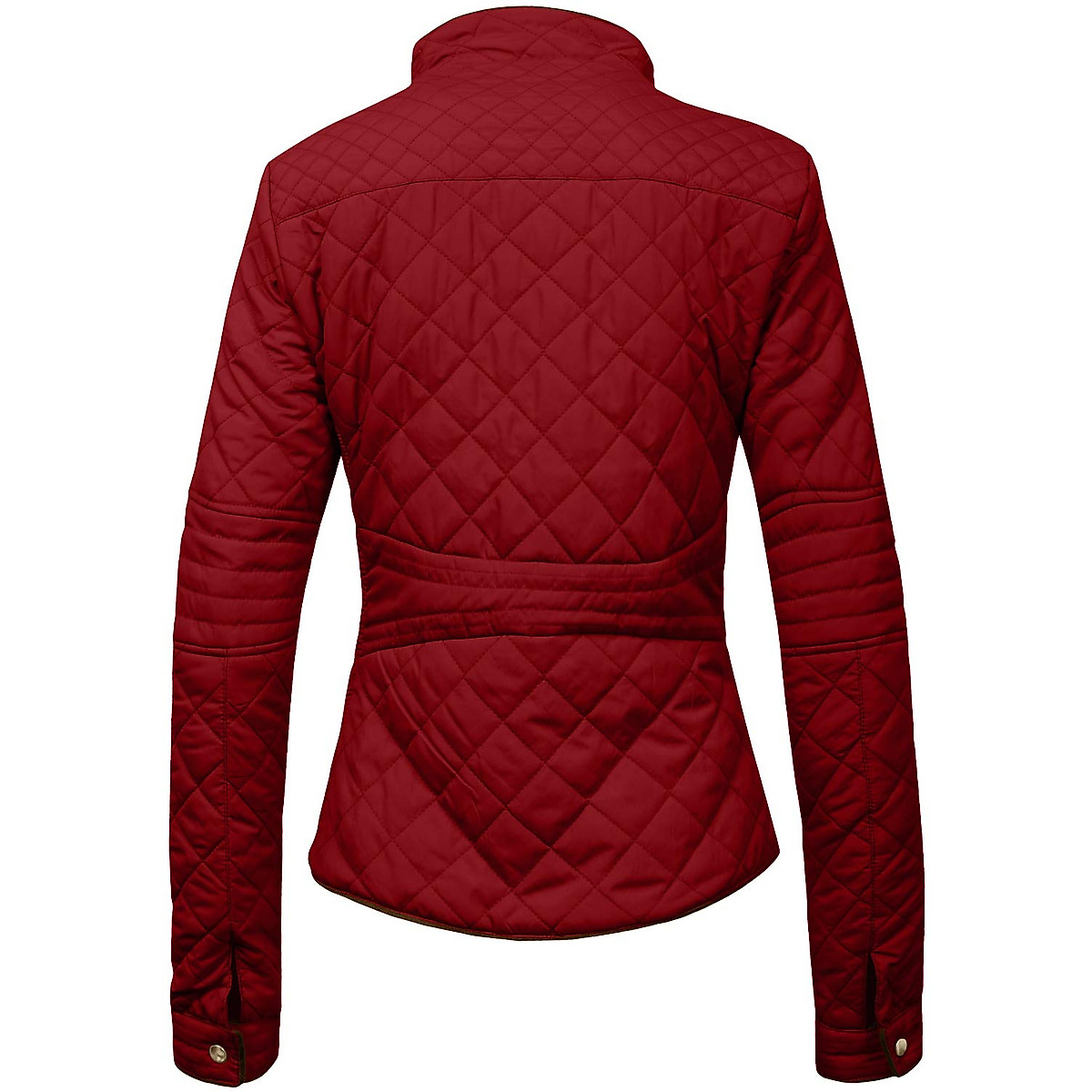 NE PEOPLE Womens Lightweight Quilted Zip Jacket, NEWJ22-BURGUNDY, Small