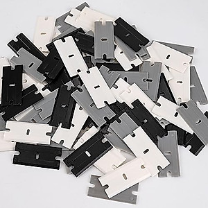 NEWISHTOOL Plastic Blades, 300 PCS Plastic Scraper Blades Refill, 1.5-In Double Edges Plastic Razor Blade for Plastic Scraper and Safety Scraper