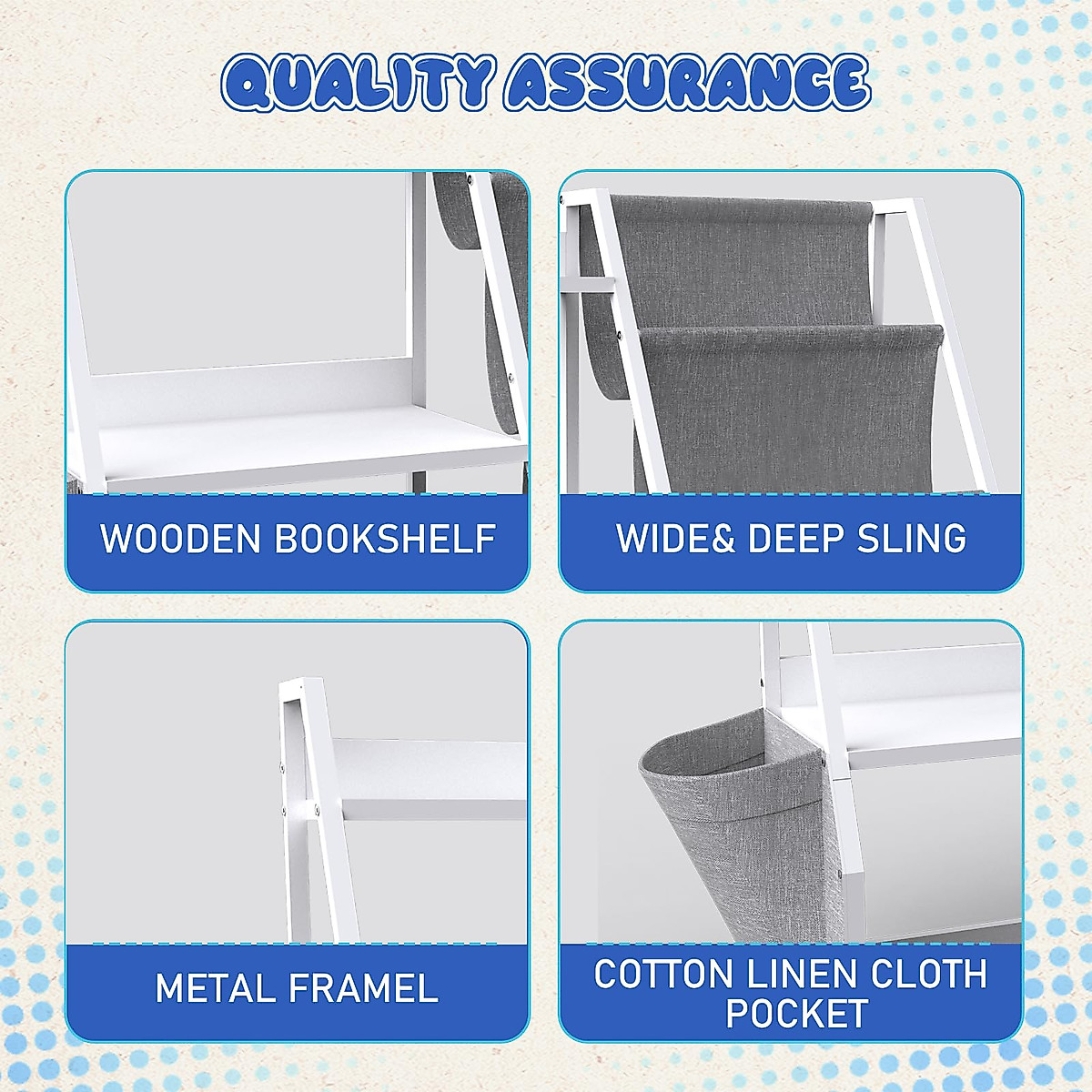 Kids Bookshelf and Toy Storage Organizer, Kids Bookcase, Nursery Book Shelves, Montessori Toddler Bookshelf for Kids, 3-Tier Wooden Kids Bookcase, Children's Bookcase Display for Playroom, Bedroom