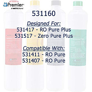 Watts Premier WP531161 RO Pure Plus Reverse Osmosis Water Filter Replacement Kit, Multi, 6 Pack