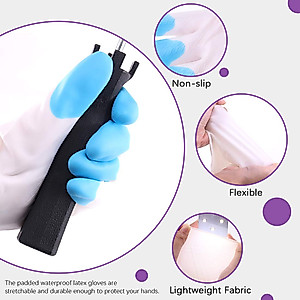 Swpeet 4Pcs Fiberglass Roller Tools and 1Pcs Detail Brushes with 1 Pair Glove Kit, Fiberglass Bubble Paddle Tool Laminating Paint Roller Kit for Mold Resin Fiberglass Resin Tub Shower Bathtub