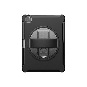 SaharaCase Protection Hand Strap Series Case for Apple iPad Pro 12.9" (4th, 5th, and 6th Gen 2020-2022) – Shockproof Bumper, Rugged Protection, Antislip, Integrated Kickstand – Black