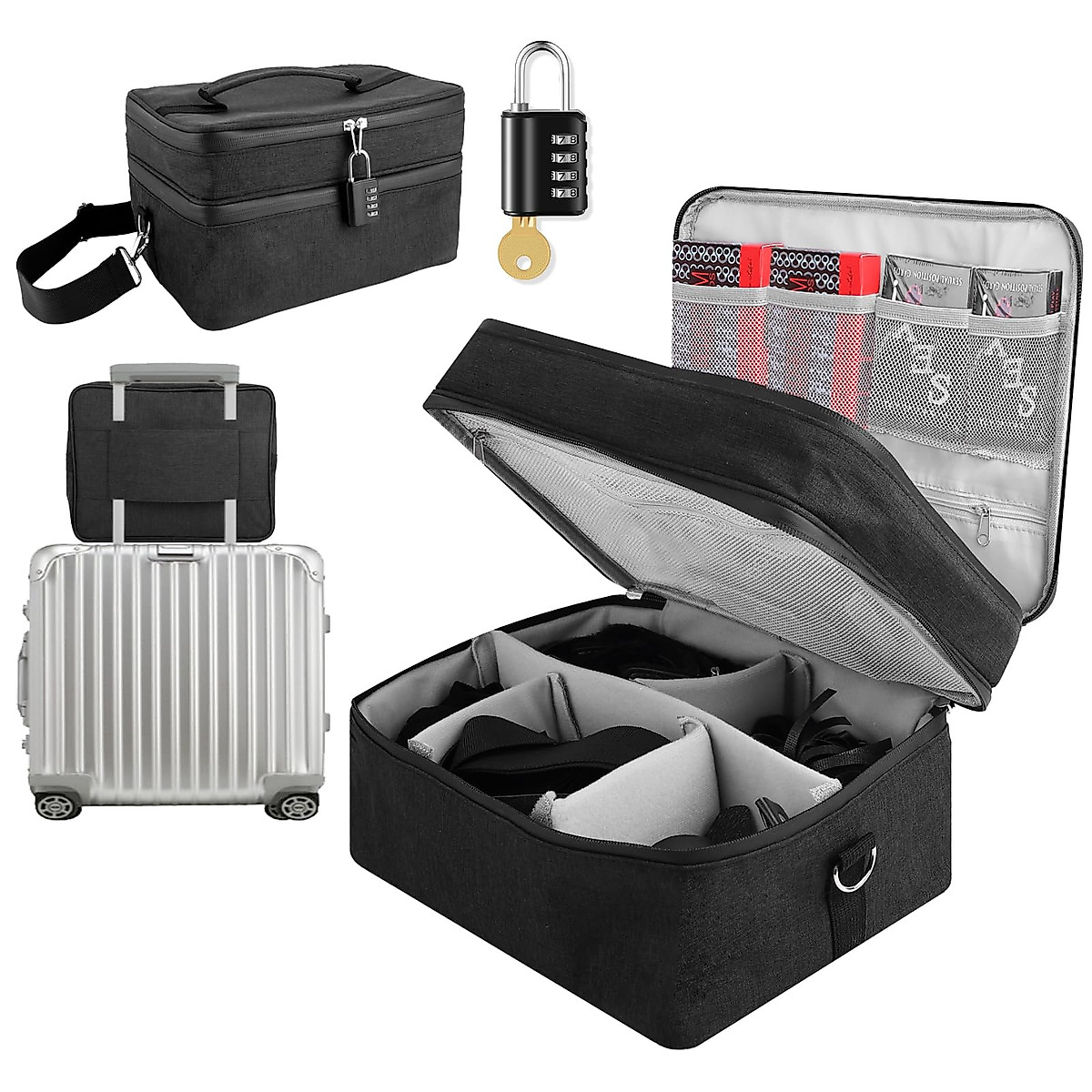 MUOUM Toy Storage Bags Toy Box Toy Bag Toy Organizer Toy Container Locking Storage Box Travel Bag For Toys Game Toys Storage Bags