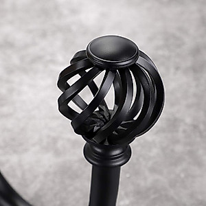 Sumnacon Set of 2 Metal Curtain Holdbacks - Wall Mounted Drapery Tiebacks with Screws, Decorative Window Treatment Holdbacks for Bedroom, Livingroom, Office, Black