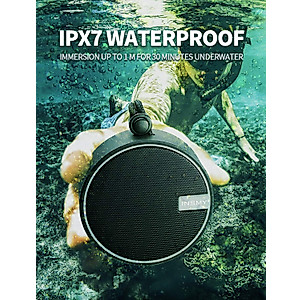 INSMY C12 IPX7 Waterproof Shower Bluetooth Speaker, Portable Small Speaker, Speakers Bluetooth Wireless Loud Clear Sound Support TF Card Suction Cup for Kayak Canoe Beach Gift (Purple)