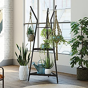 Sauder Boulevard Cafe Coat Tree, L: 22.09" x W: 25.35" x H: 61.54", Black Finish