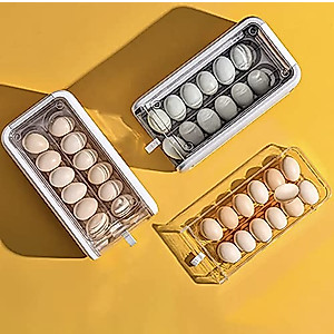 Generic Egg Holder/Container for Refrigerator, Large Capacity, High Quatily, Fresh MultiLayer Box Fridge for Chicken Egg, Storage Kitchen Organization, Chic Design (Gray, Medium 2-Layer 24 eggs)