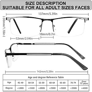 HUYAOPT 2-Pack Blue Light Blocking Reading Glasses Men Women Spring Hinge Computer Reading Glasses Metal Frame (Mixed Color, 2.0