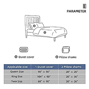 BBANGD California King Duvet Covers - Ultra Soft and Breathable Bedding Comforter Sets Washed Microfiber 3 Pieces with Zipper Closure Duvet Cover and 2 Pillow Shams (Navy)
