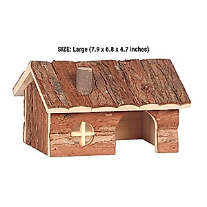 ISALRAY Hamster Wooden House Small Animals Hideout Home…