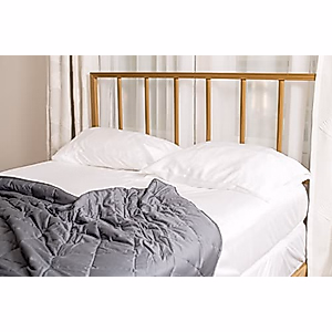 Sleepa Weighted Blanket 25 lbs - Extra Soft and Breathable Blanket Weighted with Premium Glass Beads - Relaxing Heavy Blanket for Adults (Grey)