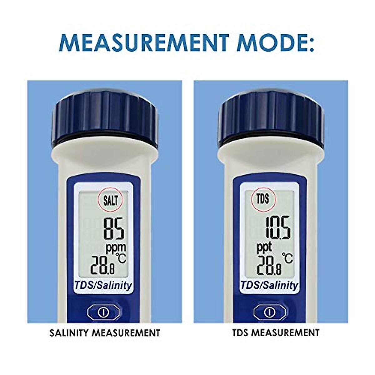 3 in 1 Salt Tester Salinity Meter,TDS/Salinity/Temp Water Quality Tester PPM Meter Pen Type Salinometer Monitor Measurement Salinity Checker for Pond Pool Aquarium Saltwater Seawater with ATC