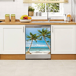 Dishwasher Magnet Cover Paradise Holidays on KOH Phangan Thailand Magnetic Refrigerator Stickers Decorative Appliance Cover Fridge Panels Metal Door Garage 23"Wx26"H