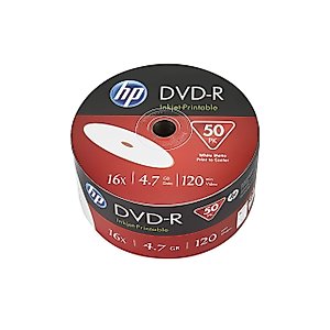 HP DVD-R IJ Print 16X 50PK Bulk 4.7GB
