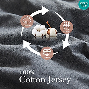 Simple&Opulence 100% Jersey Knit Cotton Duvet Duvet Cover Set -Ultra Soft Duvet Cover King Size-1 Comforter Cover and 2 Pillowcases (Dark Grey, 104"X92")