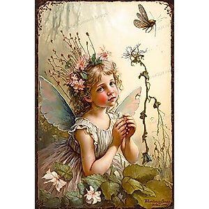 IHMOLN Flower Fairy Angel Girl DIY Full Round Diamond Painting Kit for Kids & Adults by Number - 5D Flower Fairy Diamond Painting,for Vintage Fall Farm Decor & Warm Garden Decor 30X40 Cm
