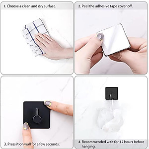 Generic 4 Packs Adhesive Towel Hooks Wall Hooks for Bathroom, Kitchen, Adhesive, No Drill, Stainless Steel,, Gold, BSM0129