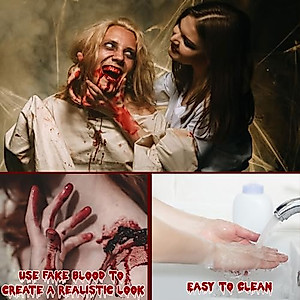 2 Pcs Fake Blood Makeup Spray,Blood Splatter,Fake Blood,Fake Capsule Blood,Halloween Liquid Blood,Give 10Liquid Blood Capsules, Face and Body