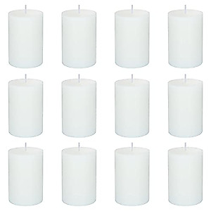 12 Pack 2x3 Inch Pillar Candles, Unscented Column Candles for Home Restaurants Spa Church Weddings, Smokeless Dripless and Clean Burning Emergency Candle - White