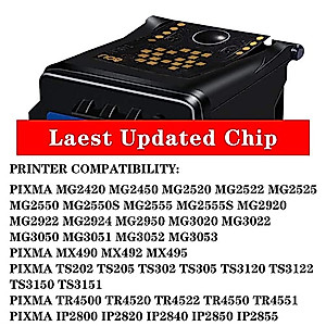 V-Surink High-Yield 245XL Ink Cartridge Replacement for Canon PG-245XL Compatible with Canon Pixma MX490 MX492 MG2522 TS3100 TS3122 TS3322 TS3320 TR4500 TR4520 TR4522 MG2500 Printer (2 Pack, Black)