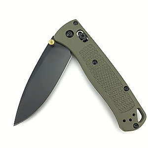 Manual Open Bugout 535 Folding Knife, Axis Lock Pocket Knife with 3 Inch 8Cr13MoV Blade, Glass Reinforced Nylon Grivory Handle, Belt Clip for Camping Hunting