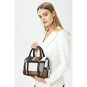 2E-youth Designer Purses and Handbags For Women Satchel Shoulder Bag Tote Bag For Work Clutch Purses (Brown)