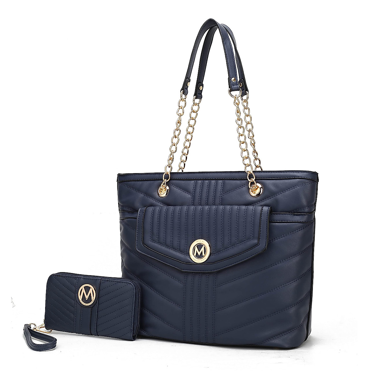 MKF Collection Tote & Wristlet Wallet for Women - Designer Handbag Shoulder Bag - Top-handle Purse