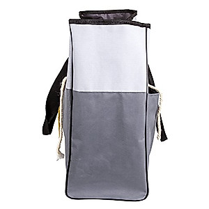 ArtBin 6821AG Yarn Tote, Portable Knitting & Crochet Storage Bag with Lift-Out Yarn Organizer, [1] Poly Canvas Tote Bag, Gray & Black