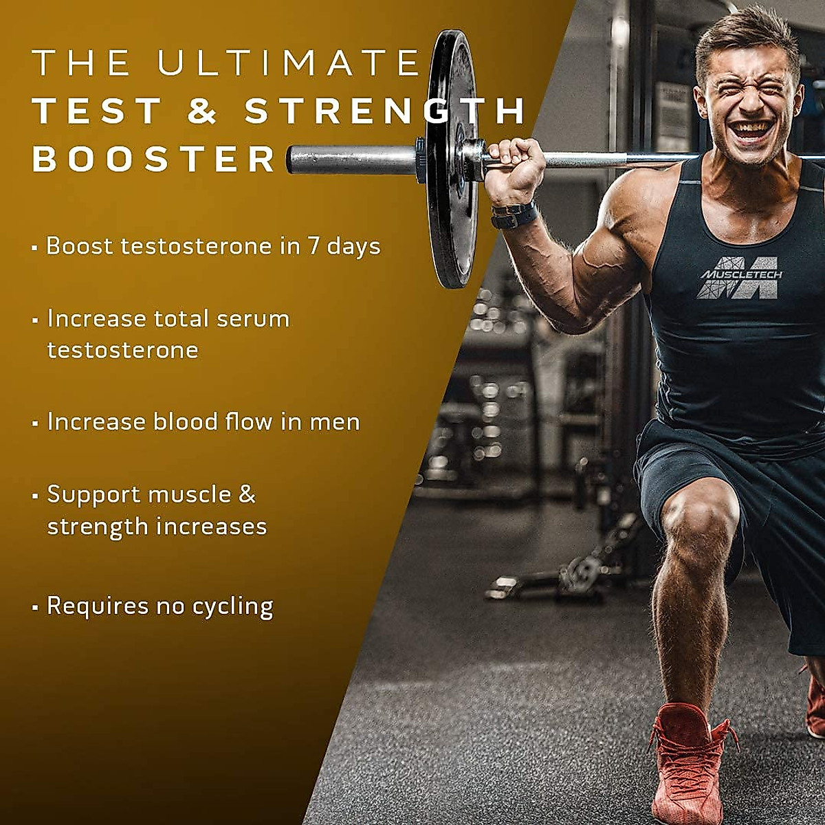 Testosterone Booster for Men | MuscleTech Test HD Elite Test Booster | Muscle Builder + Nitric Oxide Booster | Boron Supplement & Tribulus Terrestris for Men | Increased Blood Flow | 120 Count