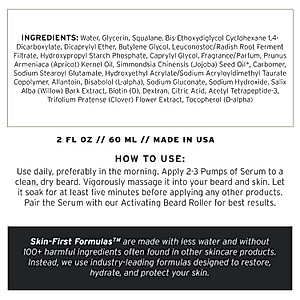 SUPPLY Activating Beard Serum - Promotes Thicker, Fuller Beard with Shine - Nourishes Skin, Prevents Dryness and Split Ends - Nourishing Growth Serum for Healthier Beard - 2.0oz