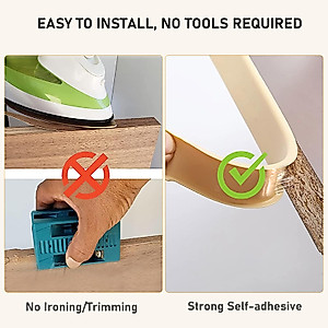 16.4ft U-Shape Edge Banding, HeiPen Self Adhesive Rubber Edge Trim, TPE Flexible Furniture Edge Protector for Wood Veneer Cabinet Repair Furniture Restoration (15mm, Gray, 1)